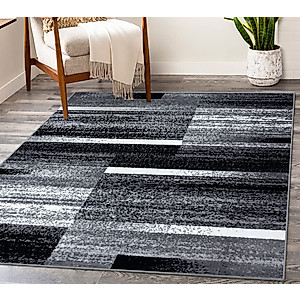 LUXE WEAVERS Lagos Collection 9248 Red 5x7 Art Deco Geometric Area Rug