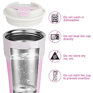KETIEE Insulated Coffee Cup with Leakproof Lid,Reusable Coffee Cups Travel Cup,13 OZ Coffee Travel Mug,Double Walled Coffee Mug,Stainless Steel Coffee Mug for Hot Cold Drinks (Grad Pink)