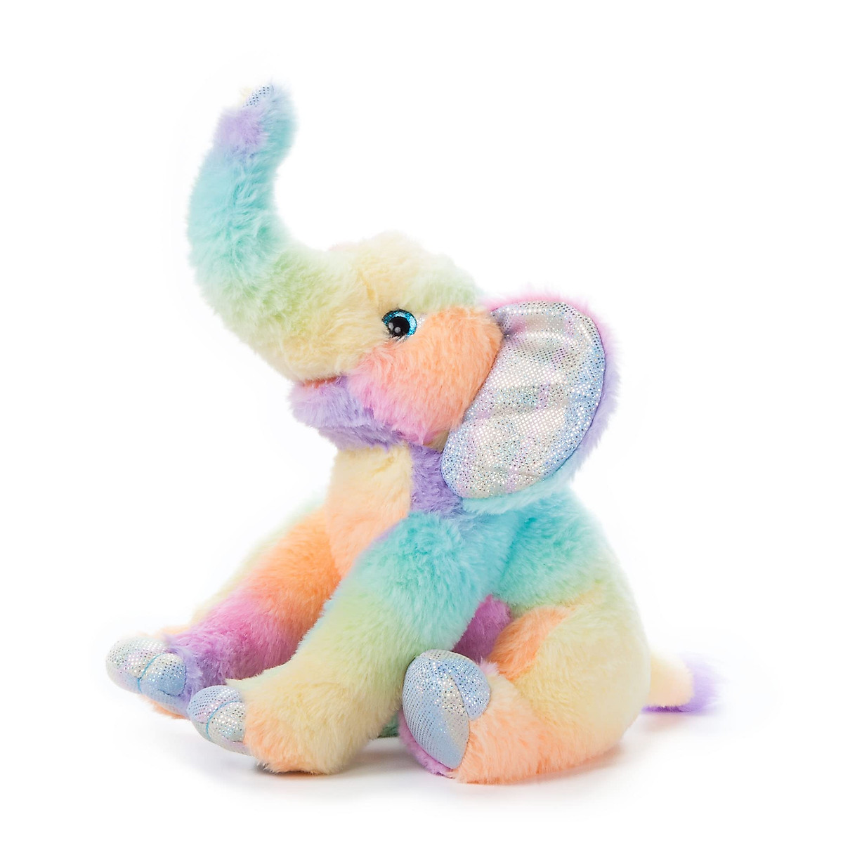 The Petting Zoo Elephant Stuffed Animal Plushie, Ombrez Zoo Animals, Rainbow Elephant Plush Toy 12 inches