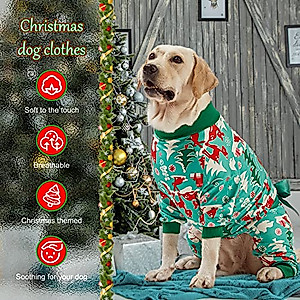 Large Dog Christmas Pajamas for Dogs - Shirts for Big Dogs Xmas Holiday Costume Lightweight Pullover, Christmas Critters Aqua Prints Large Dog Pjs, Pitbull Clothes, Dog Onesie, Christmas Outfit Large