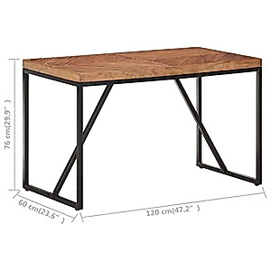 YPWRENH Rectangular Wooden End Table Dining Table 47.2"x23.6"x29.9" Solid Acacia and Mango Wood for Dining Room, Kitchen or Living Room