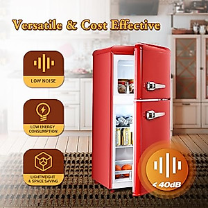 Tymyp FLS-80G-RED-ZQL01 Compact Refrigerator, Red