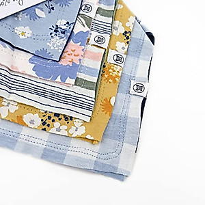 HonestBaby Girls Organic Cotton Bandana Drool Bib Multipack, 5-Pack Honey Kisses, One Size