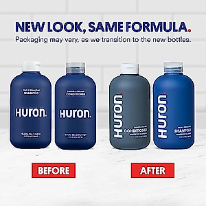 Huron Men’s Shampoo & Conditioner Set - Clean & Invigorating Scent - Hydrating, & Nourishing Shampoo & Conditioner for Men - Vegan Ingredients & Cruelty Free