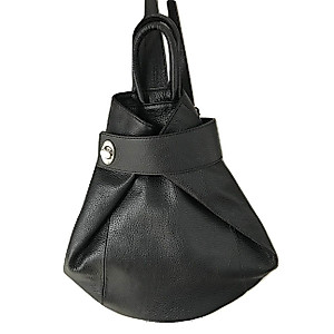 LaGaksta Stella Convertible Leather Backpack Purse – Casual Travel Tote Bag (Black)