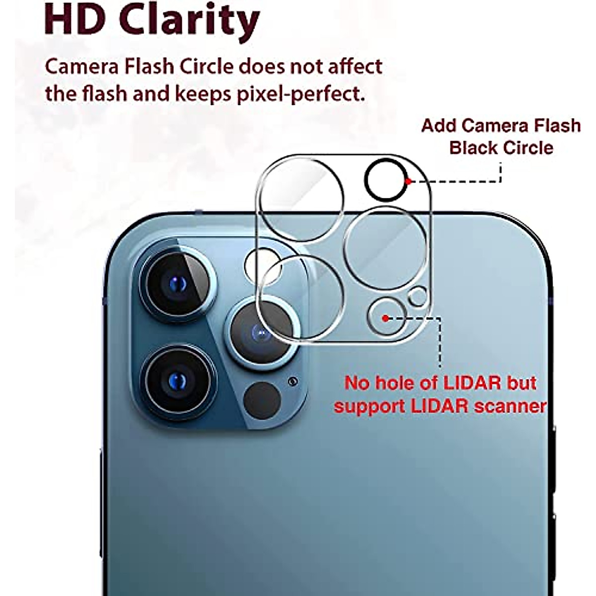 EGV [3 Pack Camera Lens Protector Compatible for iPhone 12 Pro 6.1-inch (2020)[Premium Tempered Glass] [Anti-Scratch] [Case Friendly] 99.99% Transparency