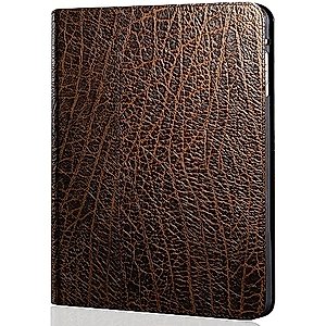 Gexmil Case for iPad 9.7 Inch,6th/5th Generation(2018/2017)-iPad Air 2/1 Gen. Genuine Leather Cover Anti Fingerprint/Slip,Cowhide Folio Cover Auto Sleep/Wake with Adjustable Stand,Buffalo Pattern