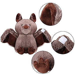 Plush Bat Bashful Stuffed Animal Bat Cute Plush Animal Halloween Furry Doll 11 Inches (Brown)
