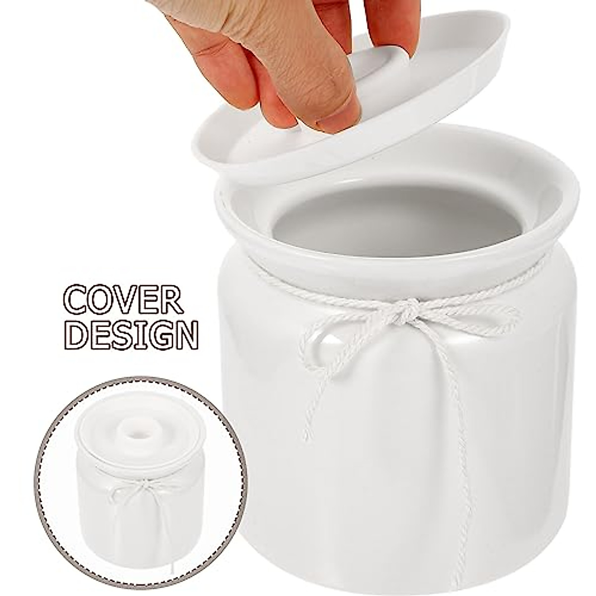BESTonZON Ceramic Canister Ceramic Food Storage Jar Seasoning Pot Salt Pepper Jar Seal Lid Cute Candy Cookie Kitchen Canister Grease Container Sugar Bowl 500ml Ceramic Sugar Jar