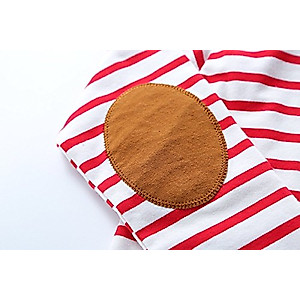 Kids Baby Girl Boy T-Shirt Long Sleeve Stripe Shirts Tops Toddler Fashion Basic Tee Blouses Outfits (Red, 6T)