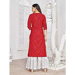Indian Kurti for Womens With Palazzo/Pant | Rayon Embroidered Kurta Partywear Kurtis Dress For Women Tops Tunic