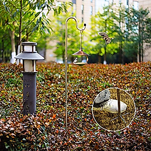 HOME RIGHT Bird Feeder Pole,30 to 62 inch Adjustable Shepherds Hook Heavy Duty 5 Prong Metal Hanger Hook Garden Plant Hooks for Wedding Decoration(1 Pack)