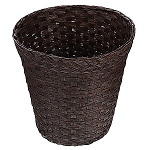 Healeved Waste Basket Garbage Can for Bedroom Bathroom Laundry Basket Household Waste Paper Basket Woven Storage Basket Office Basket Wicker Hamper