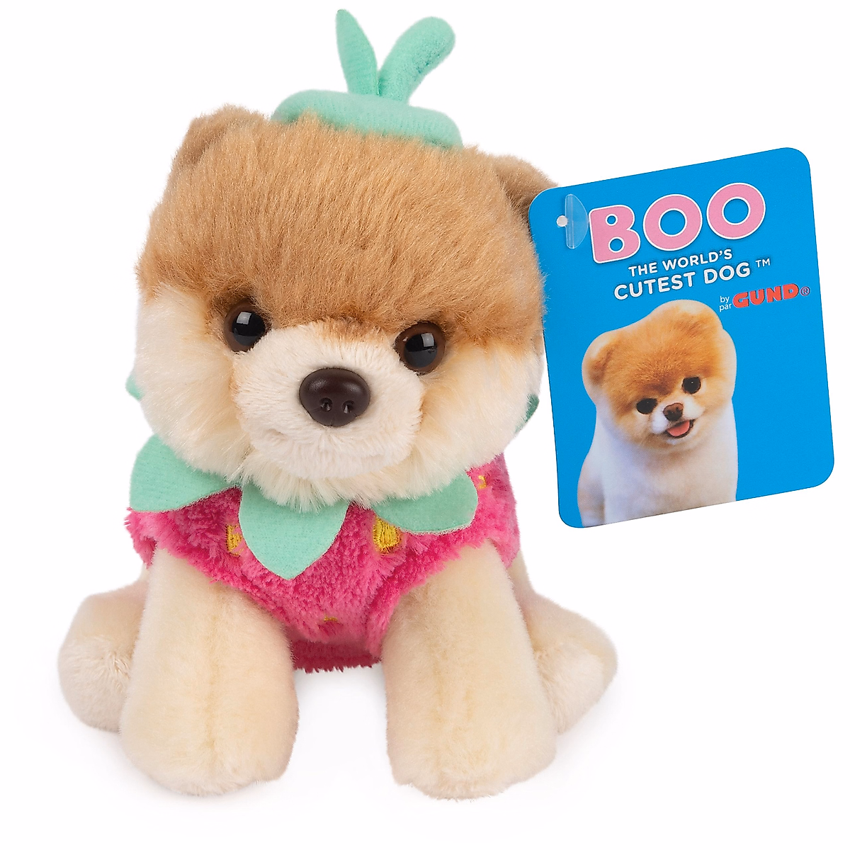GUND Boo, The World’s Cutest Dog Strawberry Plush Toy, Pomeranian Stuffed Animal for Ages 1 and Up, Spring Decor, 5”