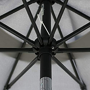 Sunnyglade 9Ft Patio Umbrella Outdoor Table Umbrella with 8 Sturdy Ribs (Dark Gray)