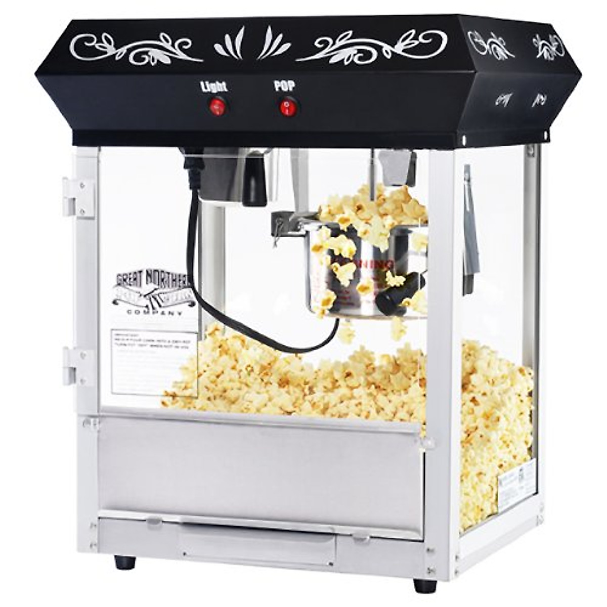 6111 Great Northern Popcorn Black Foundation Top Popcorn Popper Machine, 4 Ounce