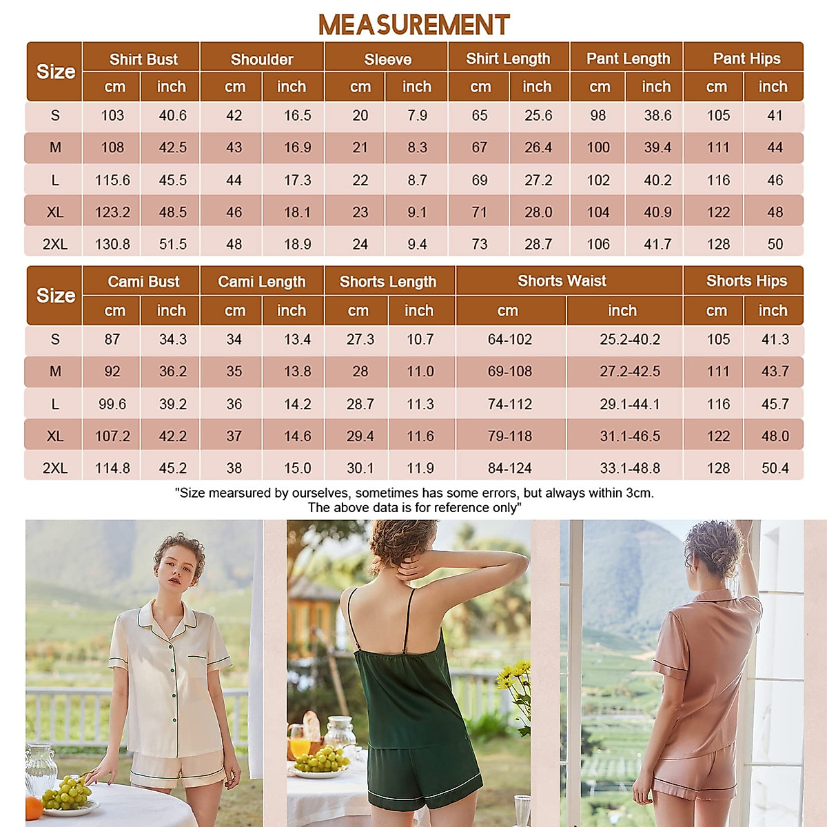 SWOMOG Womens 4pcs Pajamas Sets Short Sleeve Camisole with Button Down Shirt Pjs Silk Satin Sleepwear Loungewear White Medium