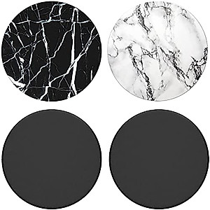 4 Pack/Cell Phone Stand,Foldable Finger Holder for Smartphones - White Black Marble