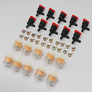 KIPA Fuel Gas 1/4" 90 Degree Shutoff Cutoff Valve Petcock for Tecumseh 35857 32961 Briggs 494769 697944 698181 494539 Mower Generator Pack-10 Durable