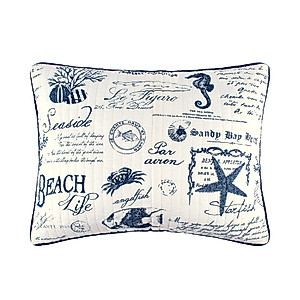 Levtex Home Beach Life King Cotton Quilt Set Navy Coastal