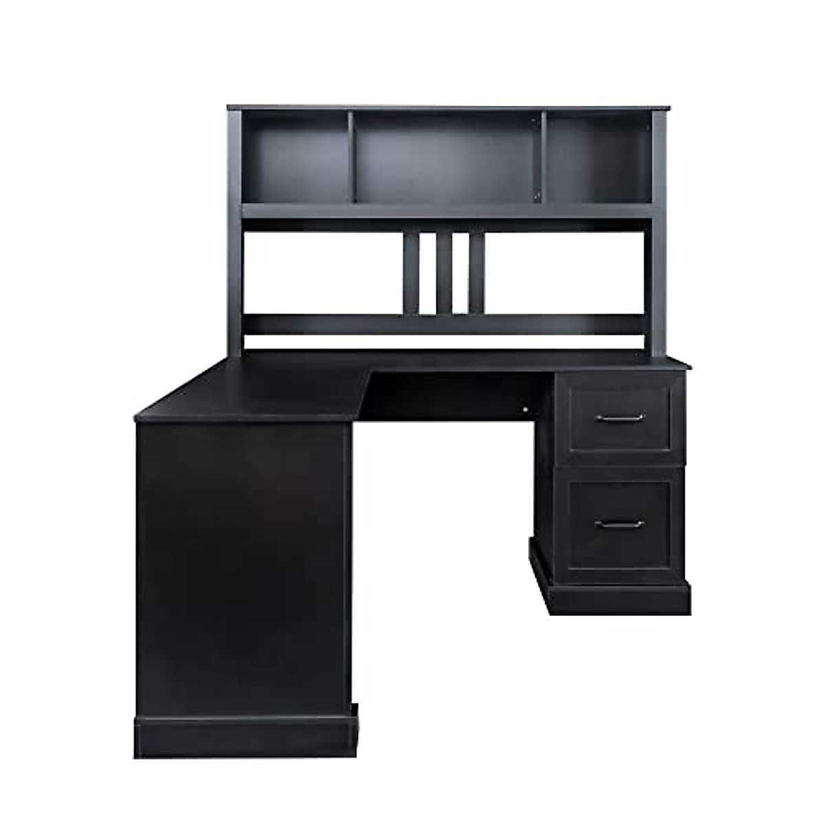 OPTOUGH Hutch,Home Office Table Computer Bookshelf,Writing Study Desk for Bedroom,Antiqued Black Finish