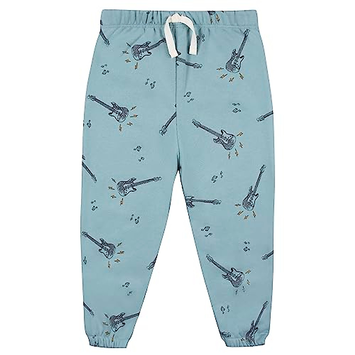 Gerber Baby Boys Toddler 2-Piece Fleece Sweatshirt and Jogger Set, Teal Guitars, 3T