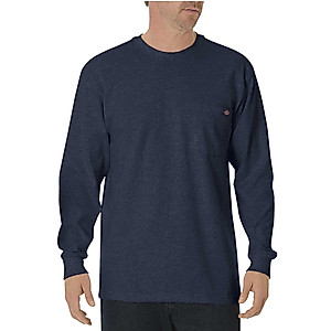 Dickies Men's Long Sleeve Heavyweight Crew Neck, Dark Navy, Medium