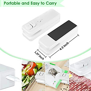3 in 1 Mini Bag Sealer,Rechargeable Handheld Plastic Bag Resealer,with Cutter 3 in 1 Heat Portable Vacuum Sealers Kitchen Gadget for Chip Bags, Plastic Bags, Snack Freshness Food Storage（USB Cable)