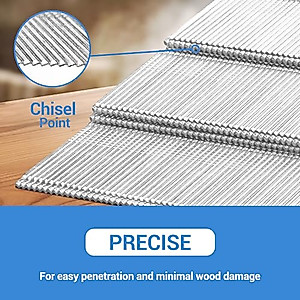 meite 15 Gauge Angled Finish Nails, 1-1/4-Inch 34 Degree DA Series Galvanized Finishing Nails for Nailer Guns - Perfect for Window Trim, Cabinet Building and Other DIY Projects (2,000 Counts)