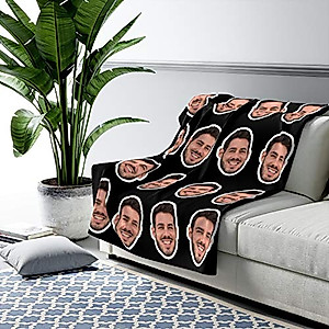 Custom Fleece Face Blanket, Ships from US - Print Your Picture, Photo - Best Personalized Funny Cozy Plush Keepsake Blanket for Women, Men