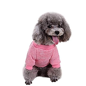 Jecikelon Pet Dog Clothes Dog Sweater Soft Thickening Warm Pup Dogs Shirt Winter Puppy Sweater for Dogs (Pink, S)