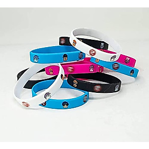 VIdeo Games Party Favors, 74Pcs Video Game Birthday Decorations Kit Include 12 Bracelets,12 Button Pins, 50 Stickers Party Supplies for Boys and Girls