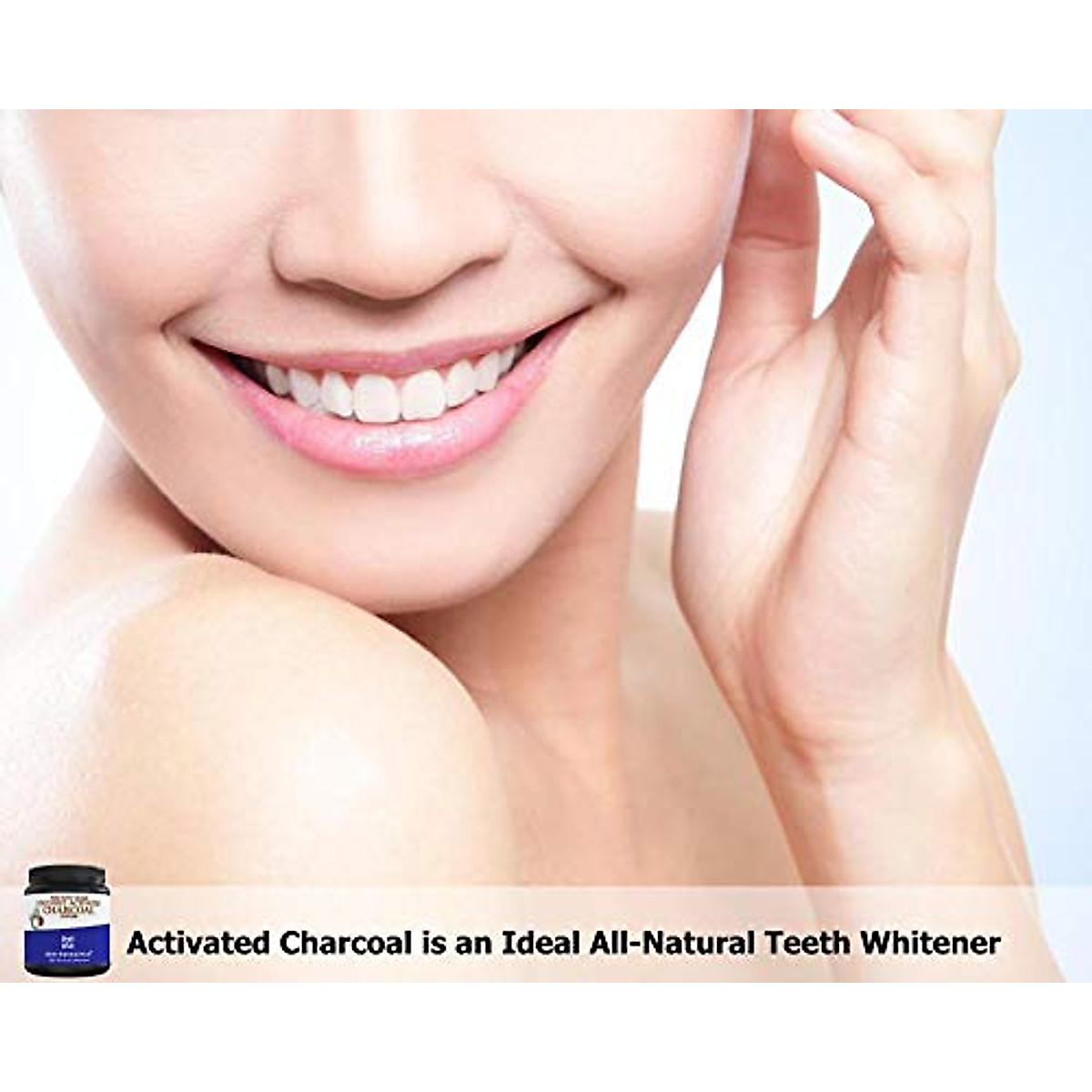 Large 12 Oz. Coconut Activated Charcoal Powder. Whitens Teeth, Rejuvenates Skin and Hair, Supports Better Digestion. USA-Owned Producers, Free Scoop