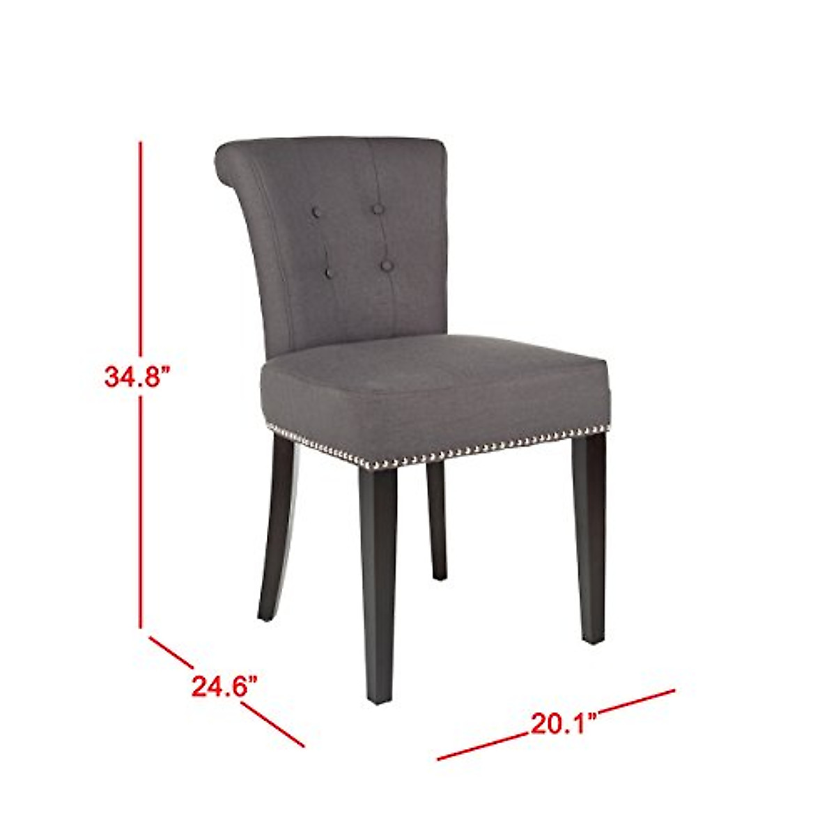 Safavieh Mercer Collection Carol Charcoal Linen Ring Dining Chair (Set of 2)