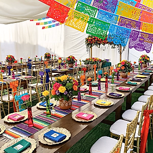 YADECOMA 6 Packs 108 Ft Fiesta Party Decorations Mexican Party Banners Papel Picado Banners Cinco De Mayo Decorations Dia De Los Muertos Decor Mexico Halloween Banner Birthday Party Decorations