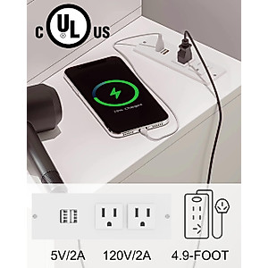 Rovaurx Vanity Table with Jewelry Organizer, Makeup Vanity with Mirror and 3-Color Lights, Vanity Desk with Charging Station, Bedroom Dressing Table, 5 Drawers and Side Cabinet, White RSZT110W