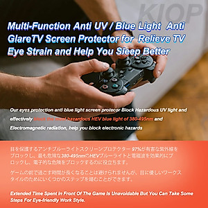 KIOP New Upgrade 65 Inches Out Blue Light and UV Matte TV Screen Protector Multi-Function Anti Glare Film for Samsung,Insignia,VIZIO,TCL,Sony,Sharp,Hisense, LG etc,65" W56.69*L31.85
