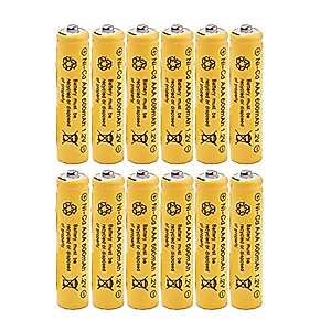 GSUIVEER AAA NiCd 600mAh 1.2v Rechargeable Battery for Outdoor Solar Lights Garden Lamp (12 Pack AAA NiCD)