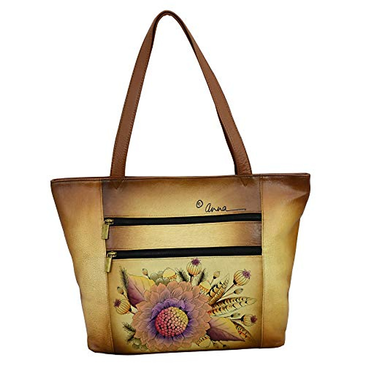 Anna by Anuschka womens Tote, Rustic Bouquet, Medium