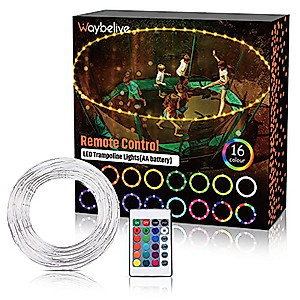 LED Trampoline Lights，Remote Control Trampoline Rim LED Light for 12Ft Trampoline, 16 Color Change by Yourself, Waterproof，Super Bright to Play at Night Outdoors, Good Gift for Kids