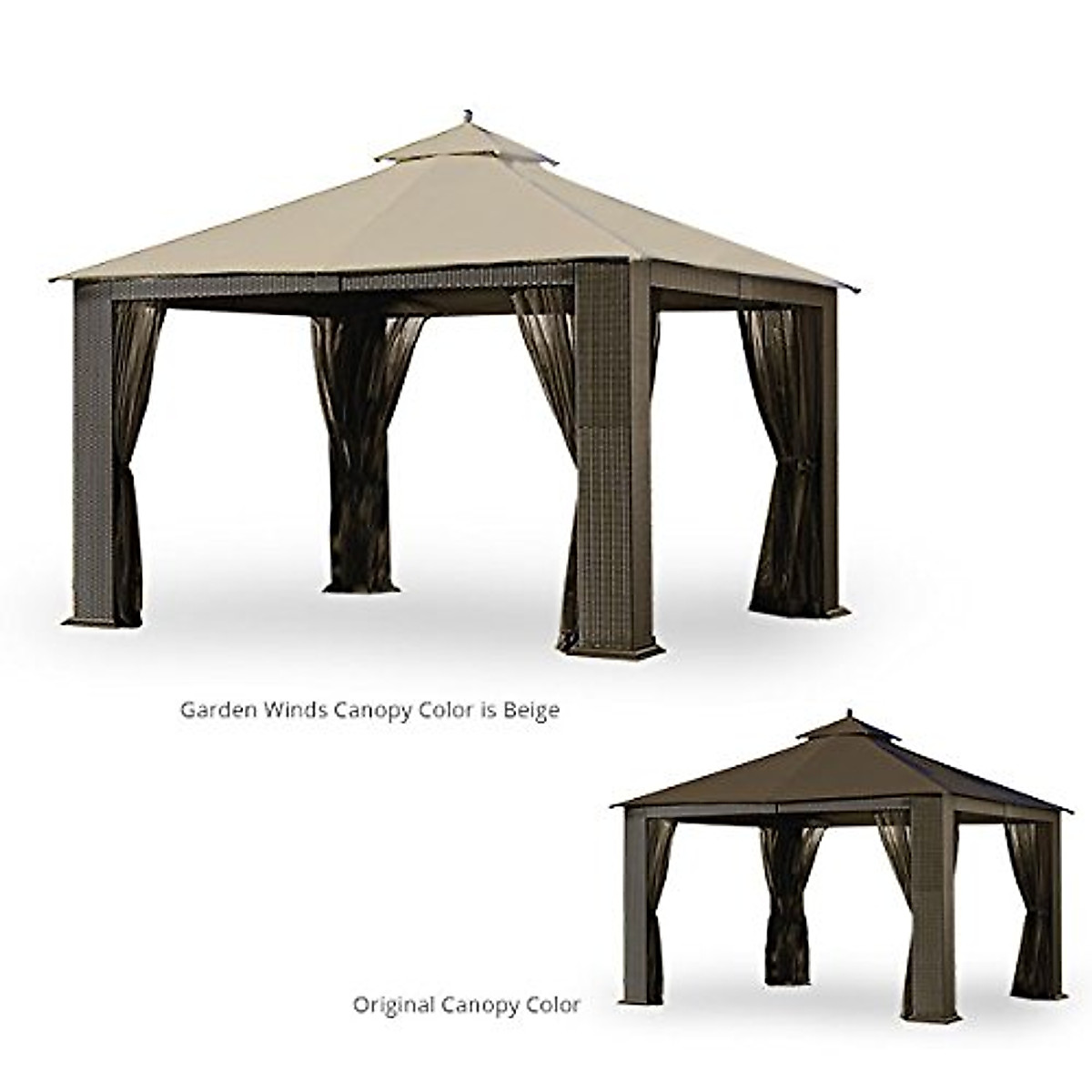 Garden Winds Wicker Gazebo Replacement Canopy Top Cover - RipLock 350