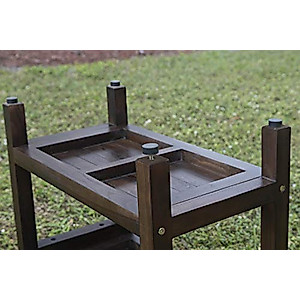 DecoTeak Eleganto Classic Shower Bench 30" Long Natural Teak Wood Armless Shower Stool with Shelf Open Back Wood Shower Bench in Woodland Brown Finish