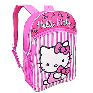 Hello Kitty Backpack and Lunch Box Set for Girls - Bundle with 16” Hello Kitty Backpack, Lunch Bag, Water Bottle, Stickers, More | Hello Kitty School Backpack for Girls