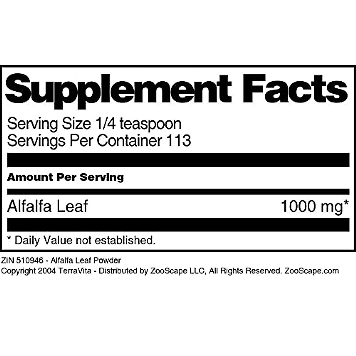 TerraVita Alfalfa Leaf Powder (4 oz, ZIN: 510946)