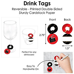 Big Dot of Happiness Red Carpet Hollywood - Movie Night Party Paper Charger and Table Decorations - Chargerific Kit - Place Setting for 8