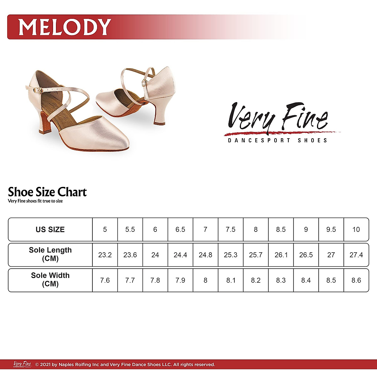 Very Fine Melody Womens Flesh Satin Smooth Latin Ballroom Dance Shoes 2.5" Spool Heel US Size 9 M