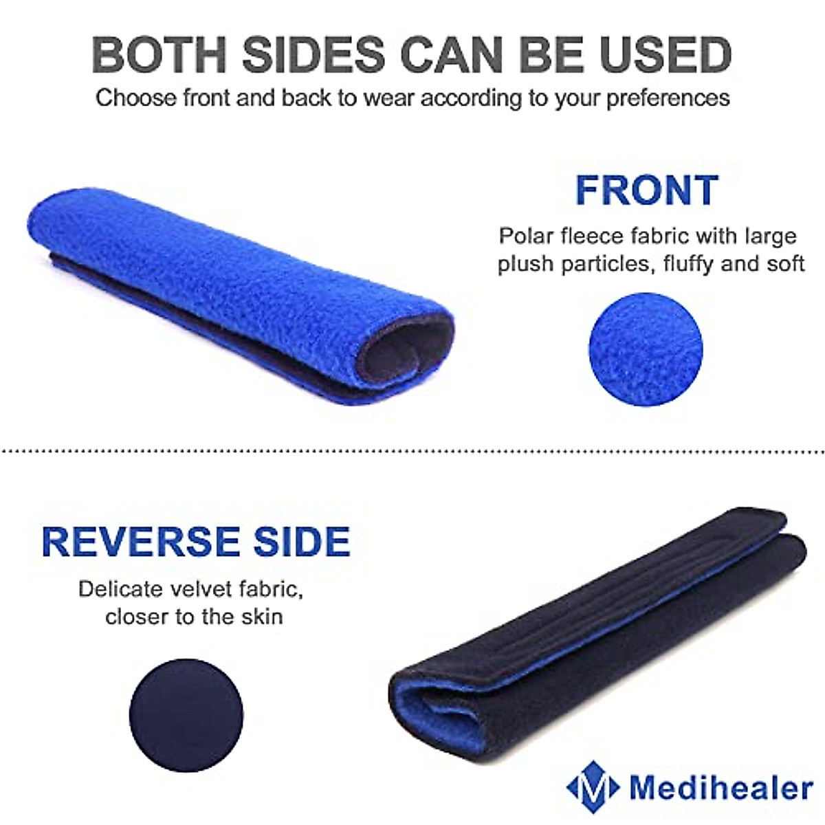 8 Pack CPAP Headgear Strap Covers, Universal and Reusable Strap Covers, Soft-Fleece Strap Pads, Reduce Red Marks, Great Value Kit Supplies by Medihealer