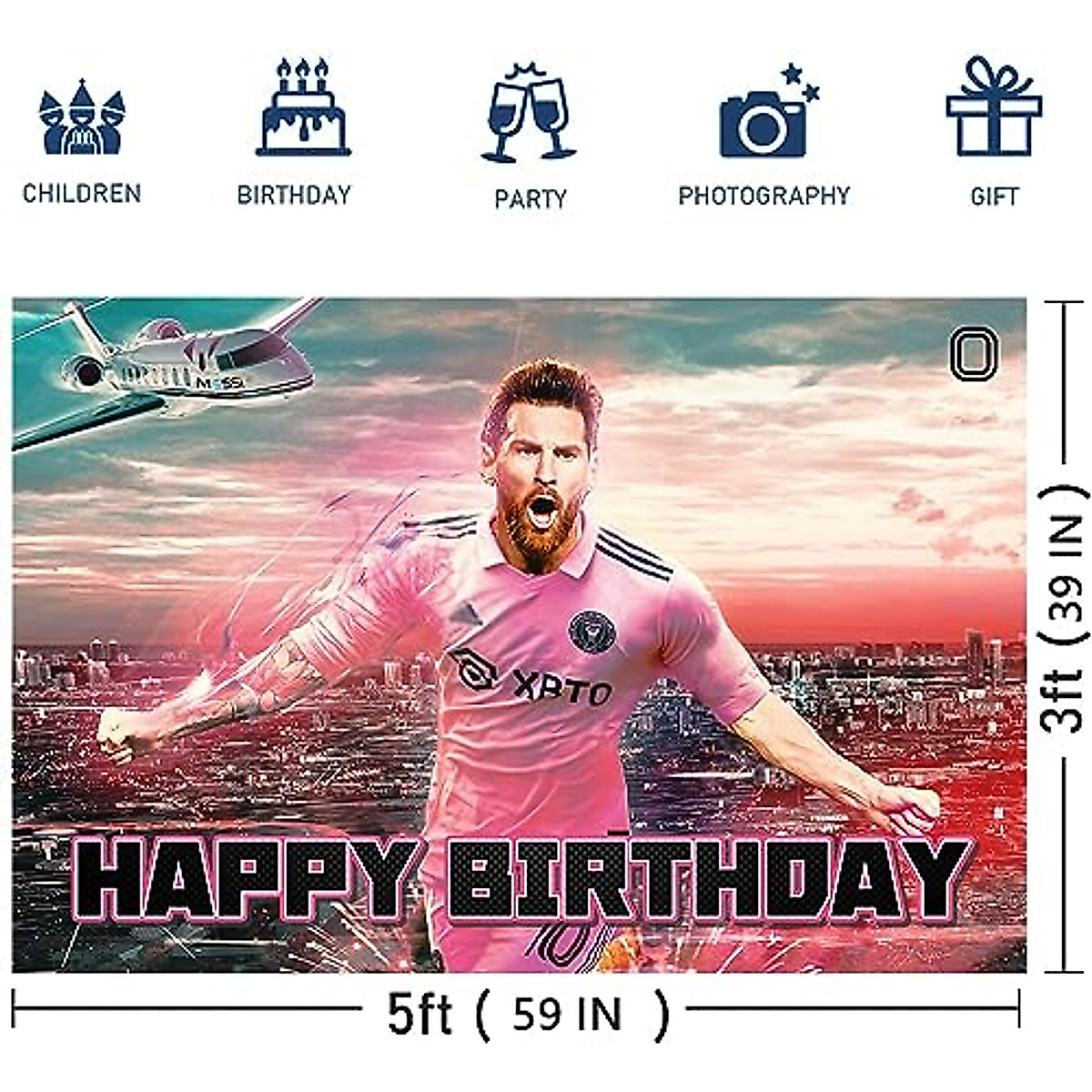 Soccer Star Birthday Party Decorations Backdrop, Soccer Player Themed Birthday Party Banner for Fans Birthday Party Photo Background, Football Banner Photo Booth Props