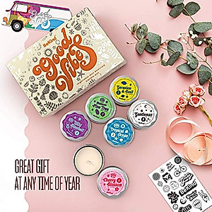 Bekind Good Vibes 6 Scented Candles Set - Scented Candles for Home, Relaxing Stress Relief, Aromatherapy - Natural Soy Wax and Fragrance - Gifts for Women, Mom, Best Friend, Wife, Birthday