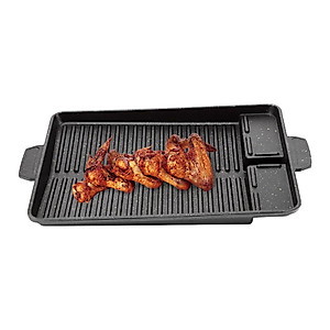 Nonstick Grill Pan, Round Skillet Grill Pan, Nonstick Cooking Skillet, Easy Clean Nonstick Surface, Grill And Griddle Combo, Kitchen Grilling Accessory, Nonstick Stove Top Grill Pan For Meats, Fish